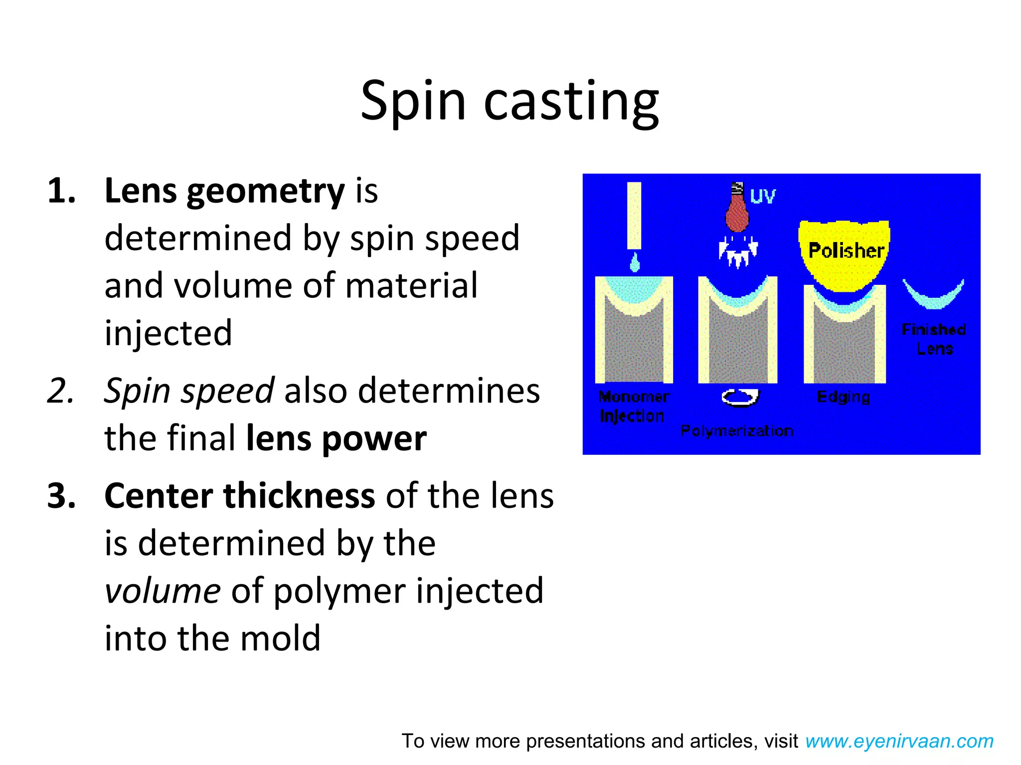 Manufacturing methods of soft contact lens - presentation at www ...