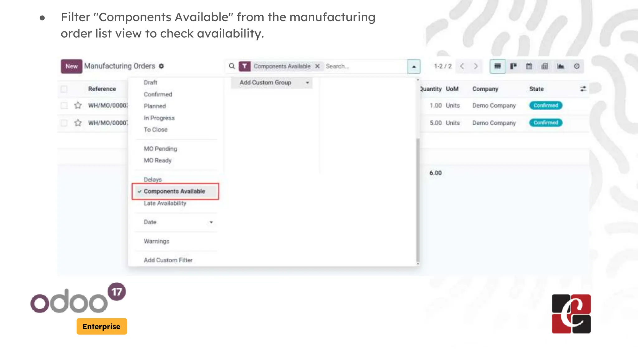 Manufacturing New Features in Odoo 17 - Odoo 17 Slides | PPTX | Technology & Computing