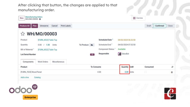Manufacturing New Features in Odoo 17 - Odoo 17 Slides | PPTX | Technology & Computing