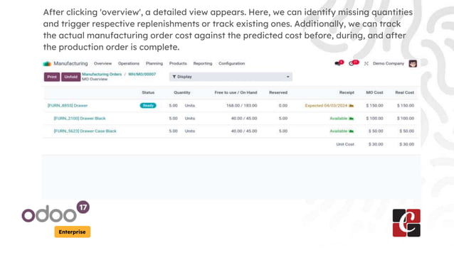 Manufacturing New Features in Odoo 17 - Odoo 17 Slides | PPTX | Technology & Computing