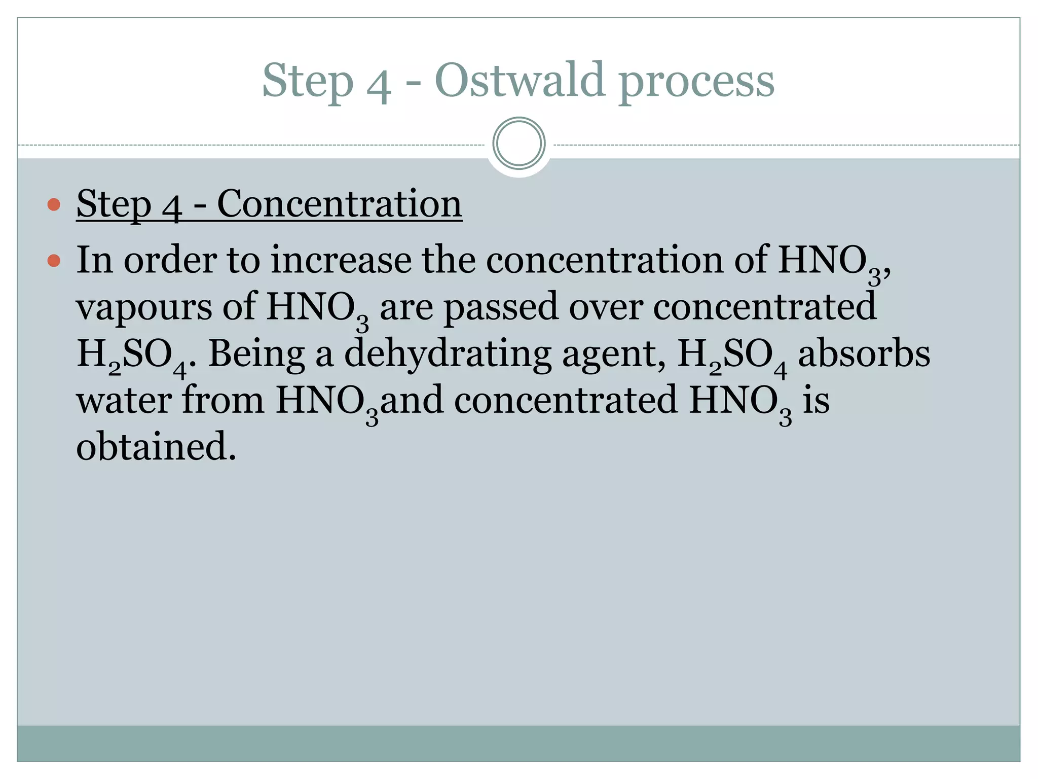 Manufacturing nitric acid by ostwald process | PPTX