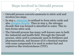 Manufacturing nitric acid by ostwald process | PPTX
