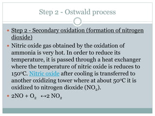 Manufacturing nitric acid by ostwald process | PPTX