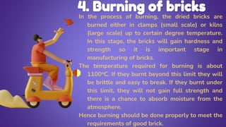 Manufacturing of bricks for masonry construction method and process | PPTX