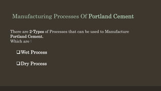 Manufacturing of cement | PPTX