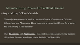 Manufacturing of cement | PPTX