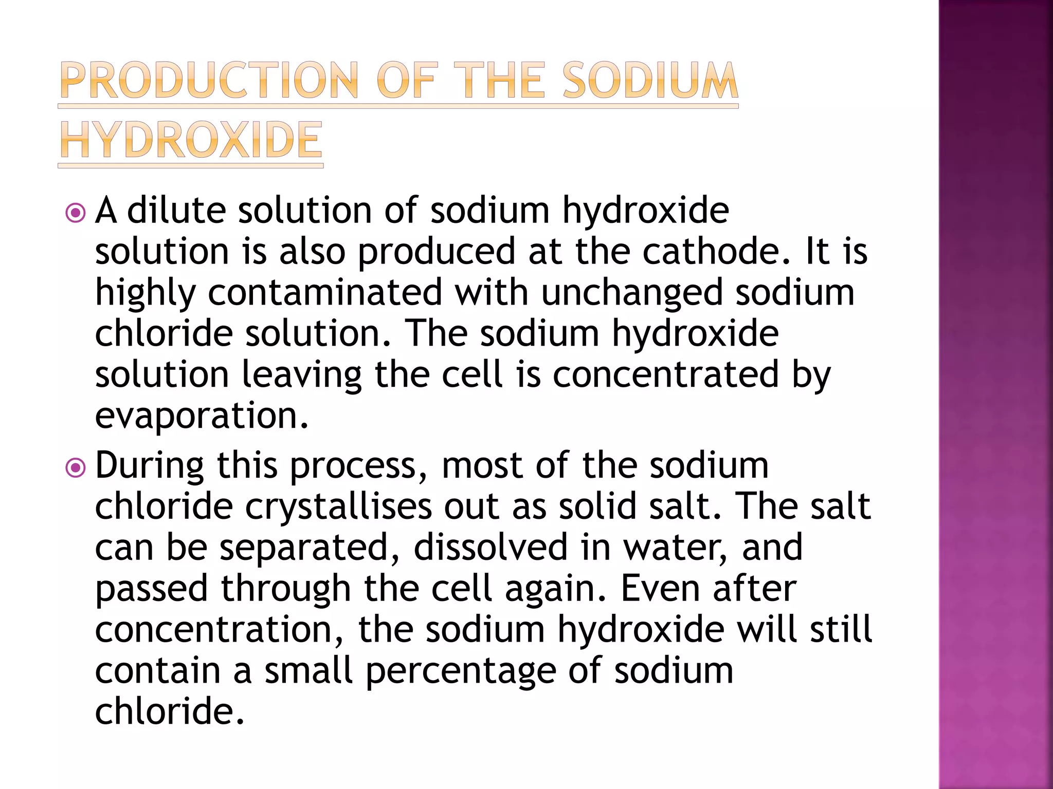 Manufacturing of chlorine using diaphragm cell, membrane cell | PPTX