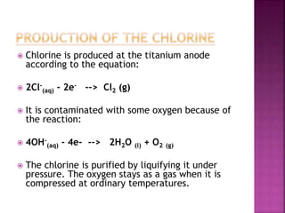 Manufacturing of chlorine using diaphragm cell, membrane cell | PPTX