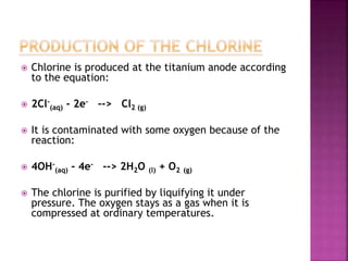 Manufacturing of chlorine using diaphragm cell, membrane cell | PPTX