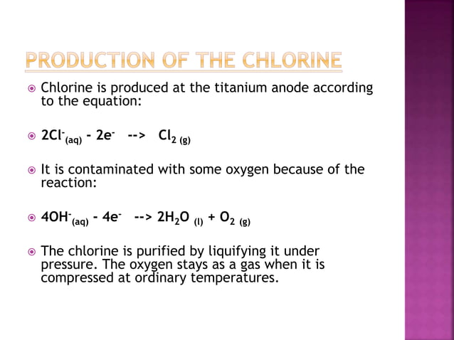 Manufacturing of chlorine using diaphragm cell, membrane cell | PPTX ...