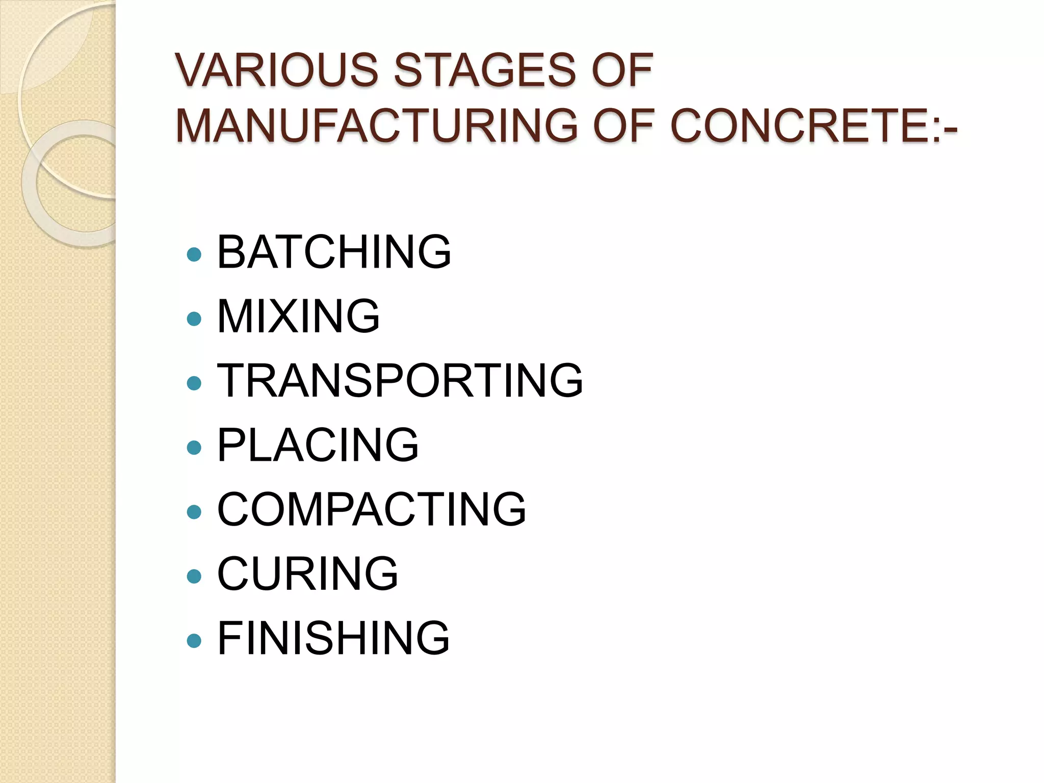 Manufacturing of concrete | PPTX