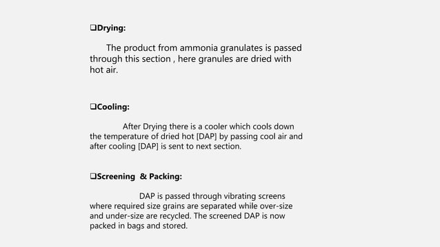 Manufacturing of Di-Ammonium phosphate | PPTX | Agriculture | Industries