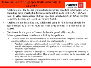 Manufacturing of drugs and cosmetics and schedule M DRA.pptx