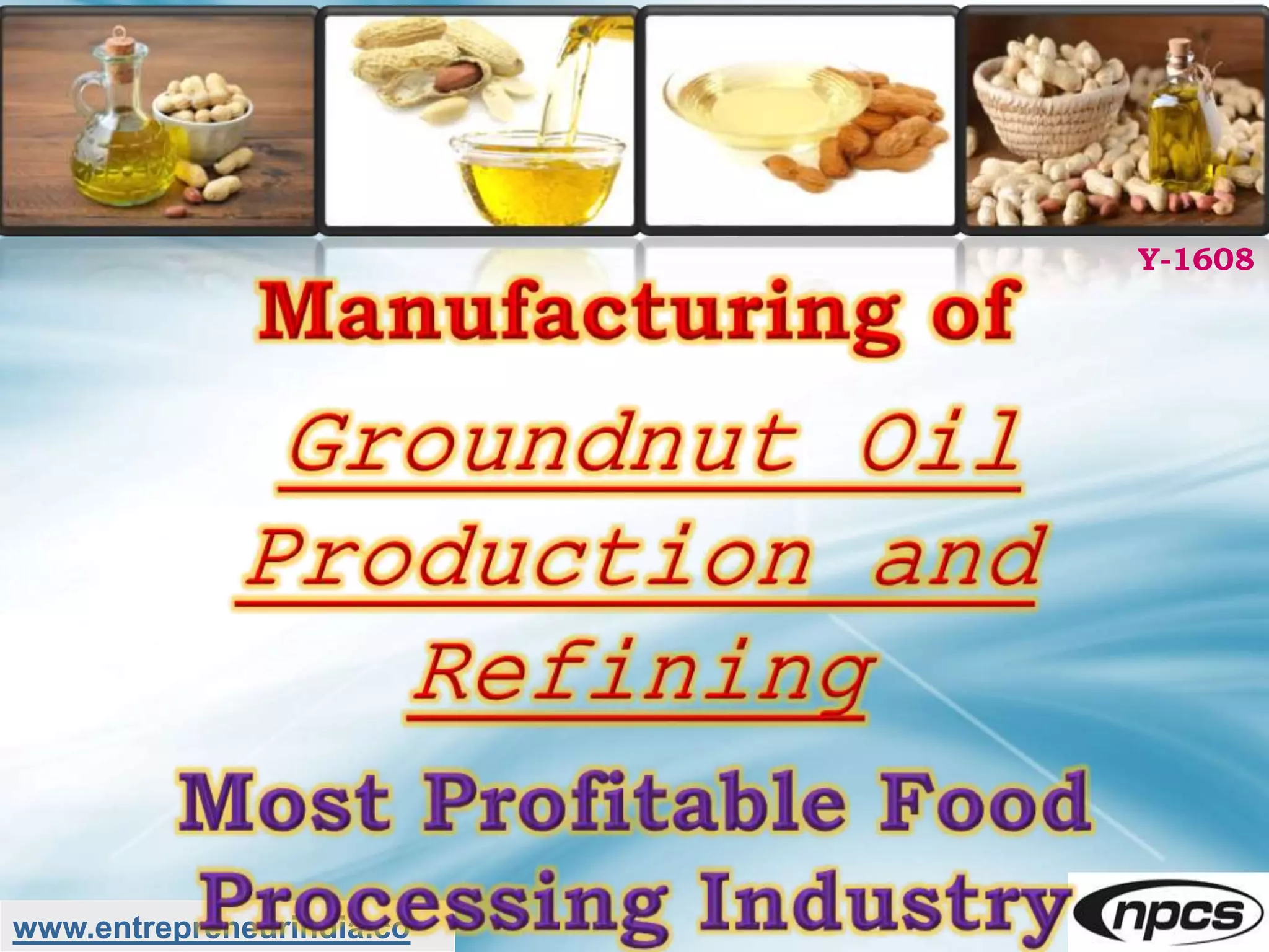 Manufacturing of groundnut oil production and refining | PPTX