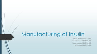 Industrial Manufacturing of Insulin, | PPTX