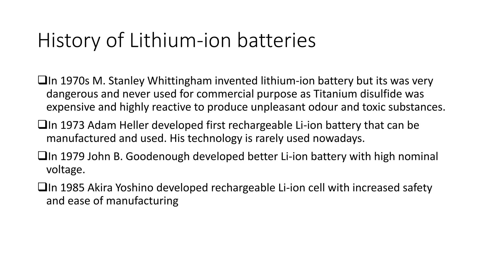 Manufacturing of Li-ion battery | PPTX