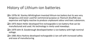 Manufacturing of Li-ion battery | PPTX