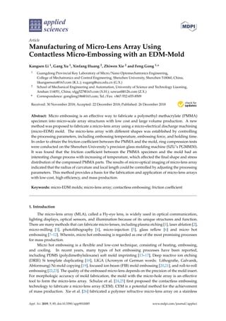 Manufacturing of micro-lens_array_using_contactles | PDF