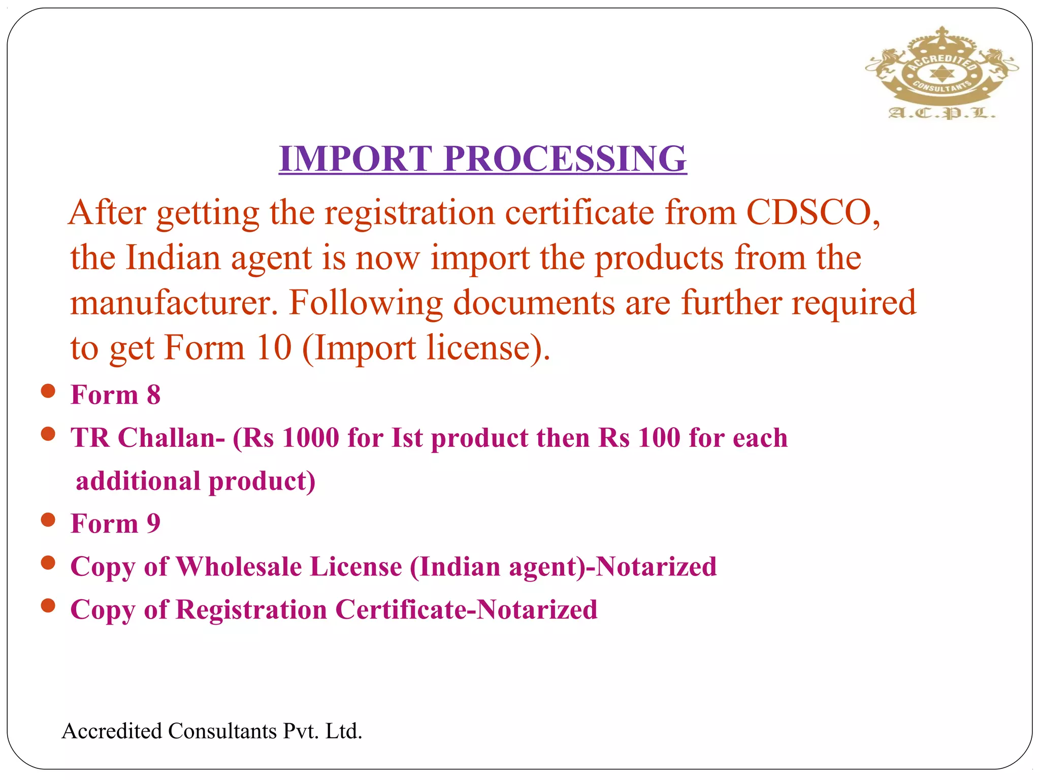 Manufacturing of New Drug by Export NOC | PPT