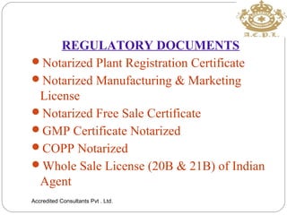 Manufacturing of New Drug by Export NOC | PPT