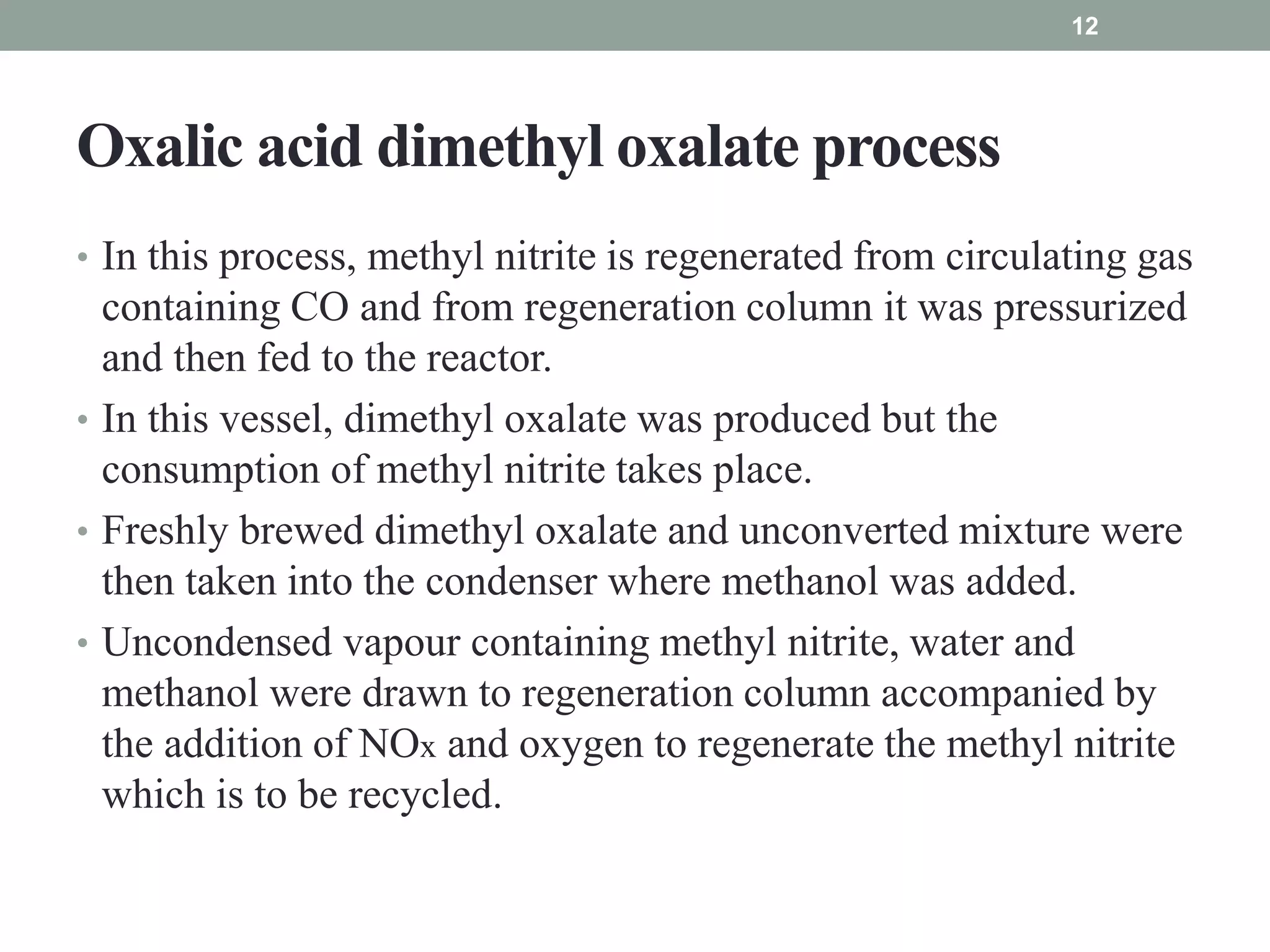 Manufacturing of oxalic acid | PPTX