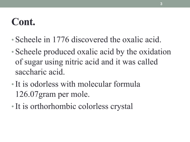 Manufacturing of oxalic acid | PPTX