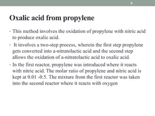 Manufacturing of oxalic acid | PPTX