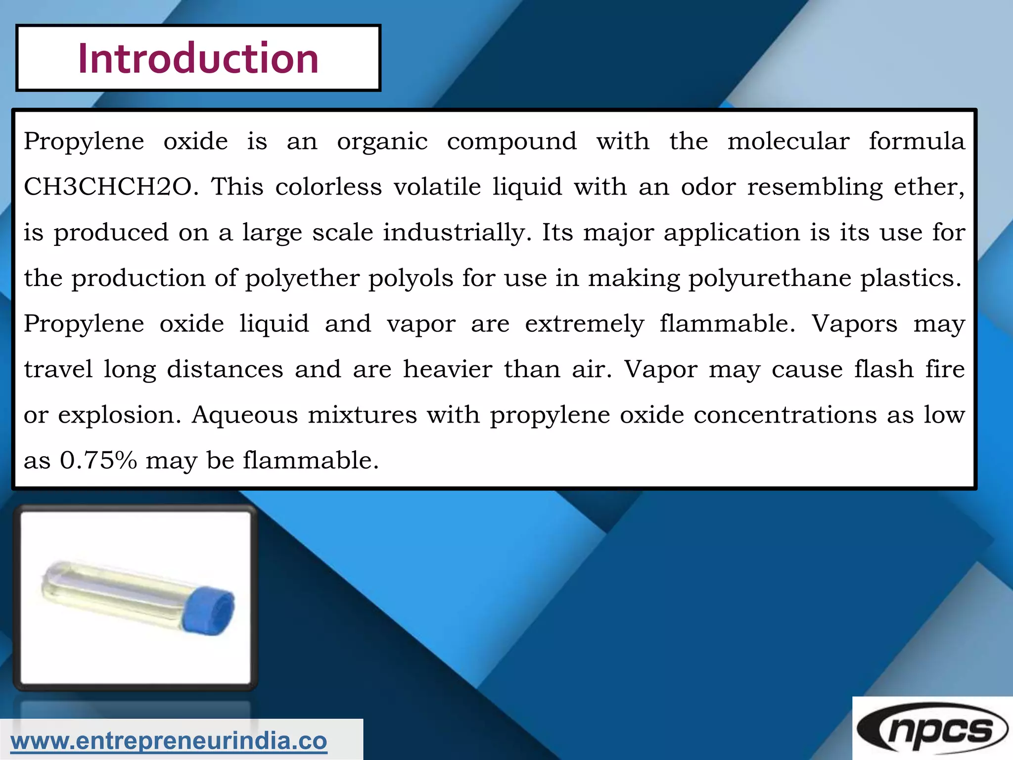 Manufacturing of propylene oxide | PPTX