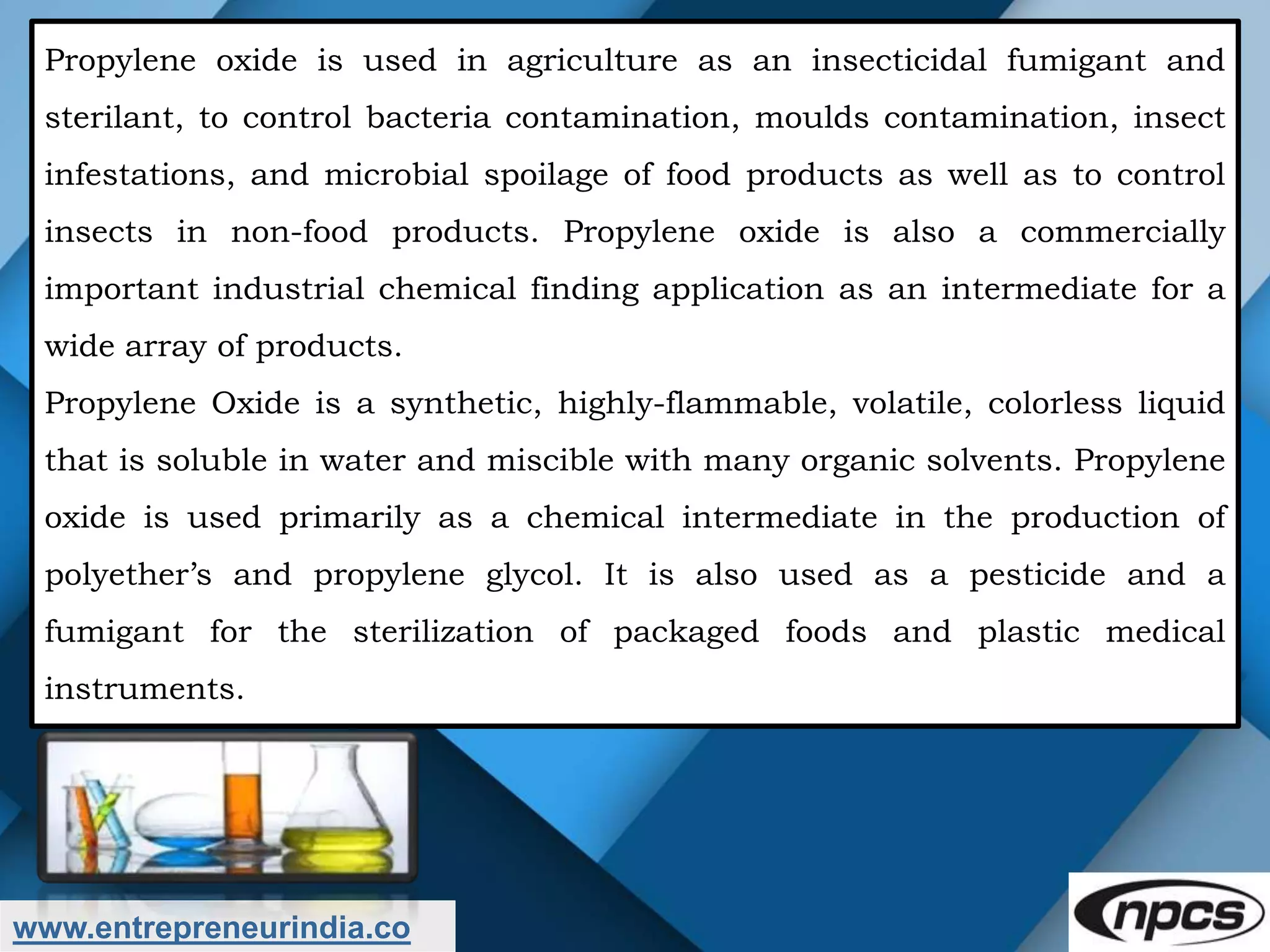 Manufacturing Of Propylene Oxide Ppt