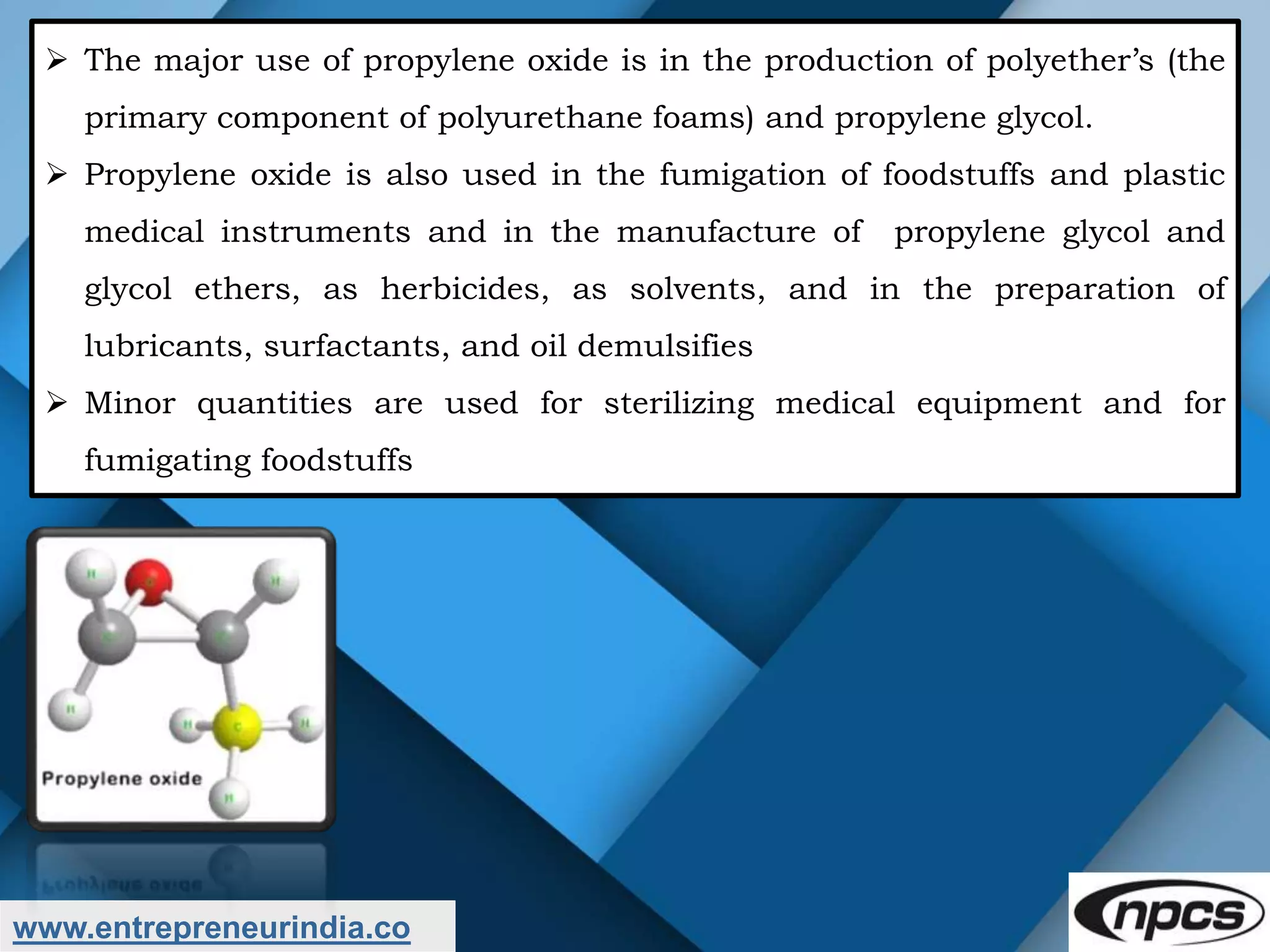 Manufacturing of propylene oxide | PPTX