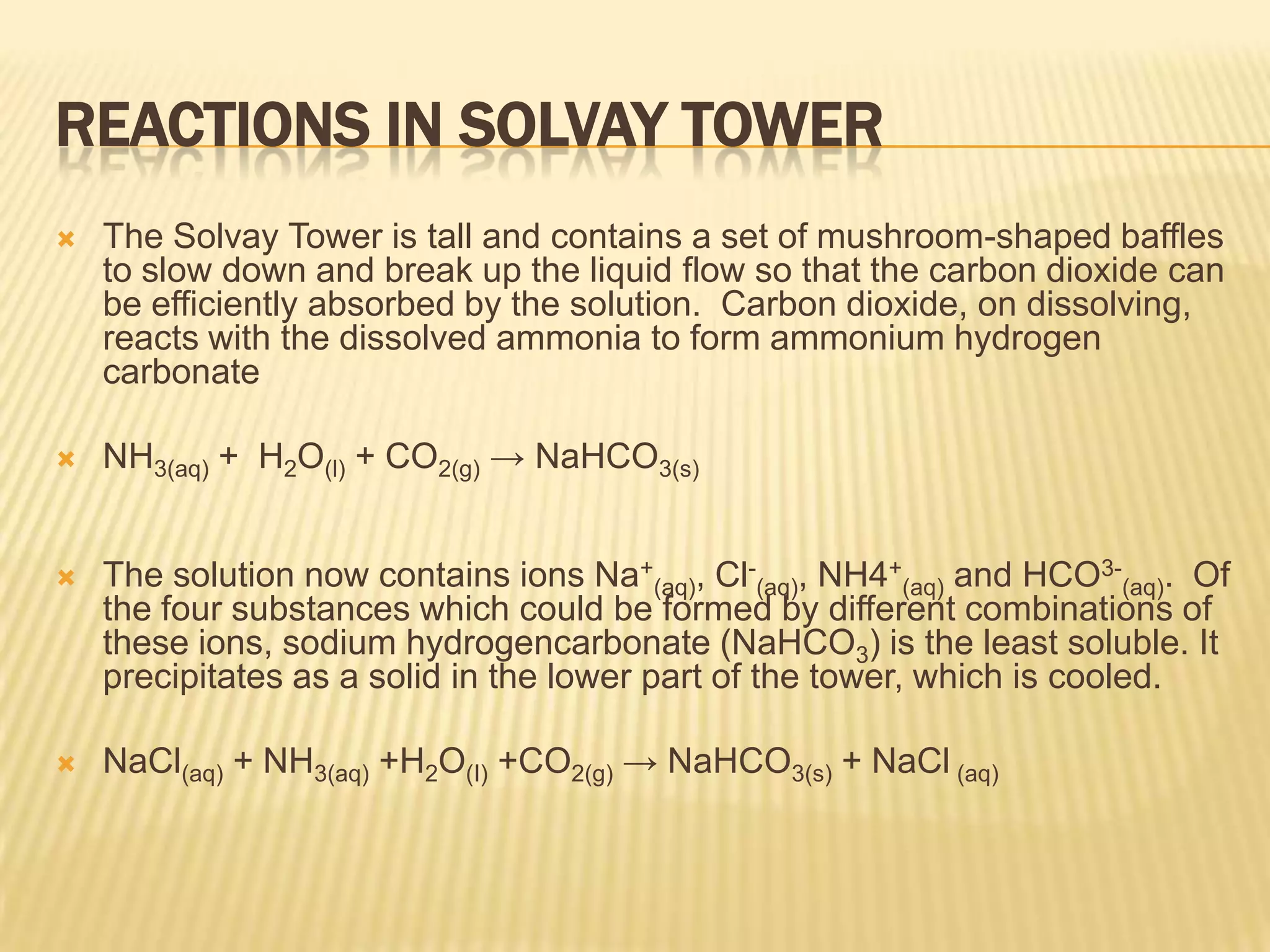 Manufacturing of sodium carbonate using solvay process | PPTX