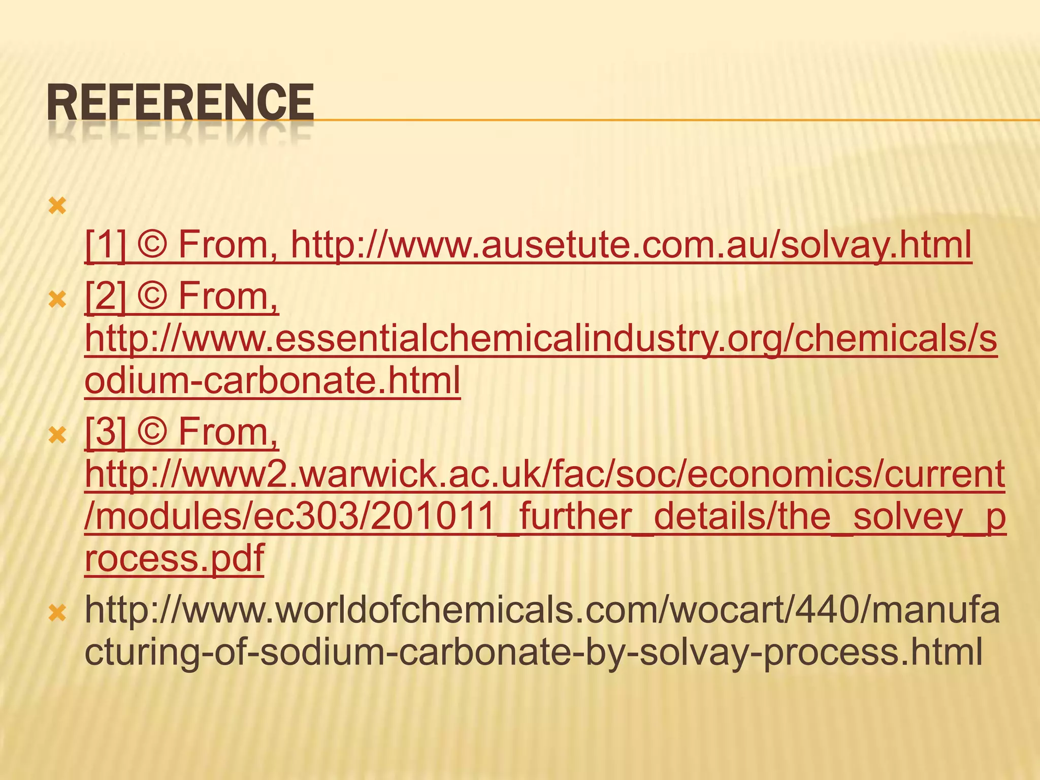 Manufacturing of sodium carbonate using solvay process | PPTX
