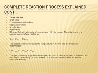 Manufacturing of sodium carbonate using solvay process | PPTX