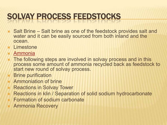 Manufacturing of sodium carbonate using solvay process | PPTX