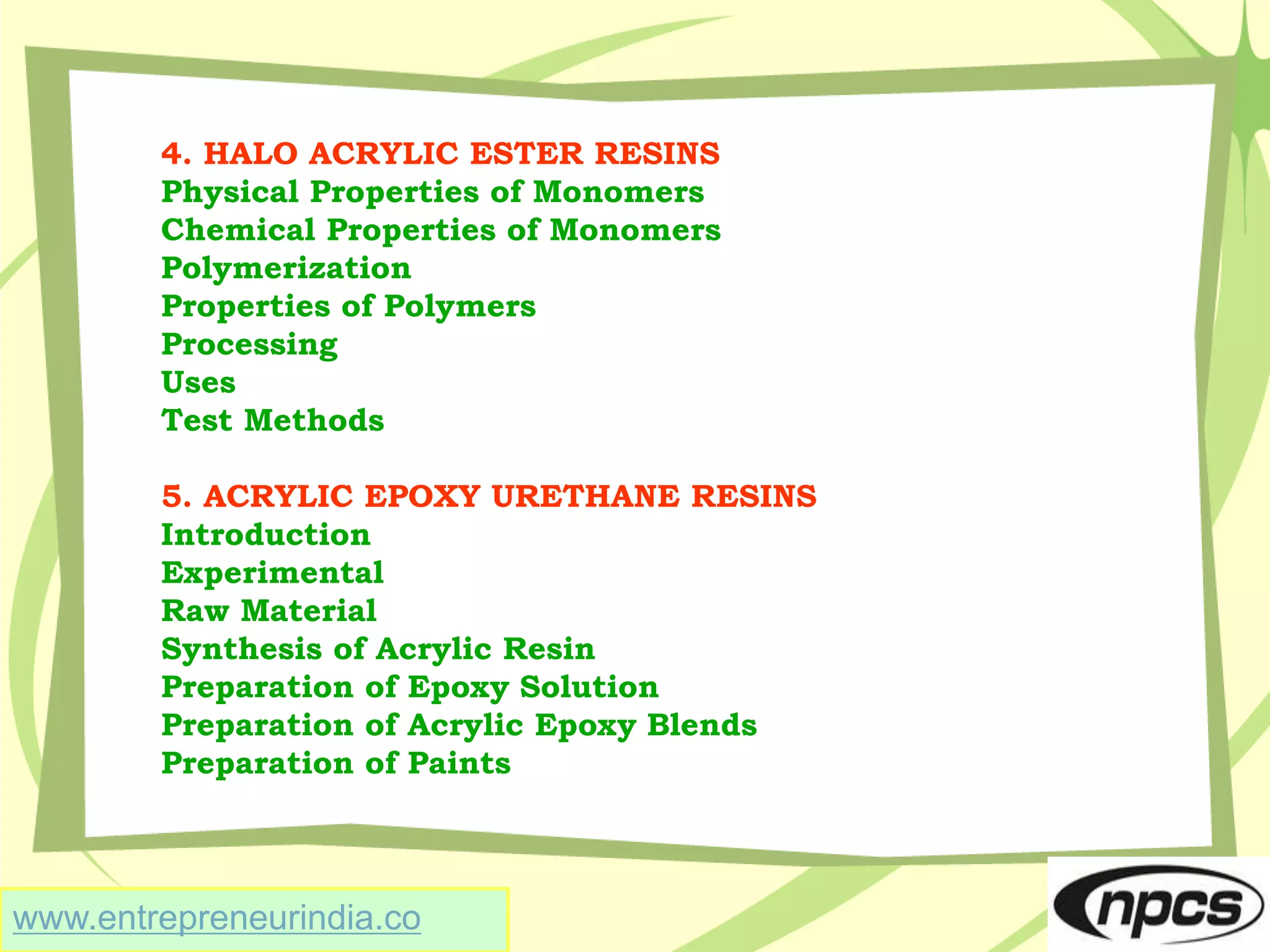 Manufacturing of Synthetic Resins with Formulation | PPTX | Chemistry ...