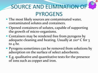 Manufacturing of water for injection | PPTX