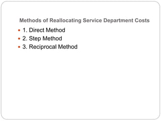 Manufacturing Overhead - Departmentalizatio- 2023.ppt