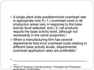 Manufacturing Overhead - Departmentalizatio- 2023.ppt