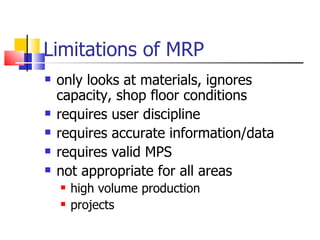 Manufacturing planning & control (mpc) system | PPT