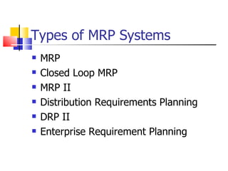 Manufacturing planning & control (mpc) system | PPT