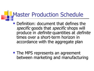 Manufacturing planning & control (mpc) system | PPT