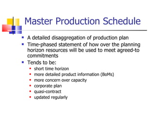 Manufacturing planning & control (mpc) system | PPT