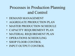 Manufacturing plng and control | PPT