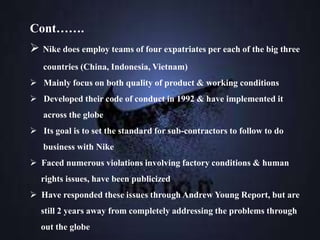 Manufacturing practices of nike | PPTX