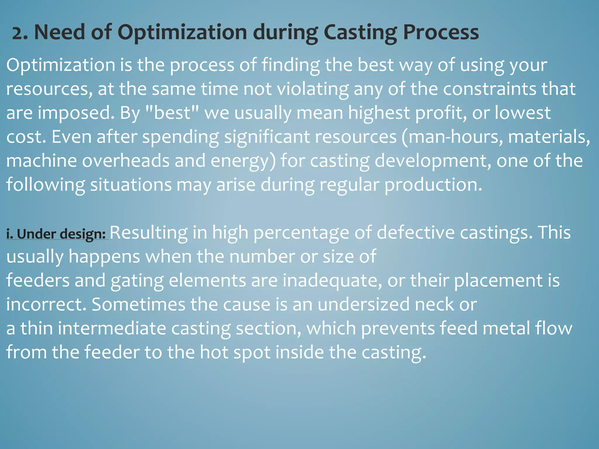 Optimization of Casting Process | PPTX