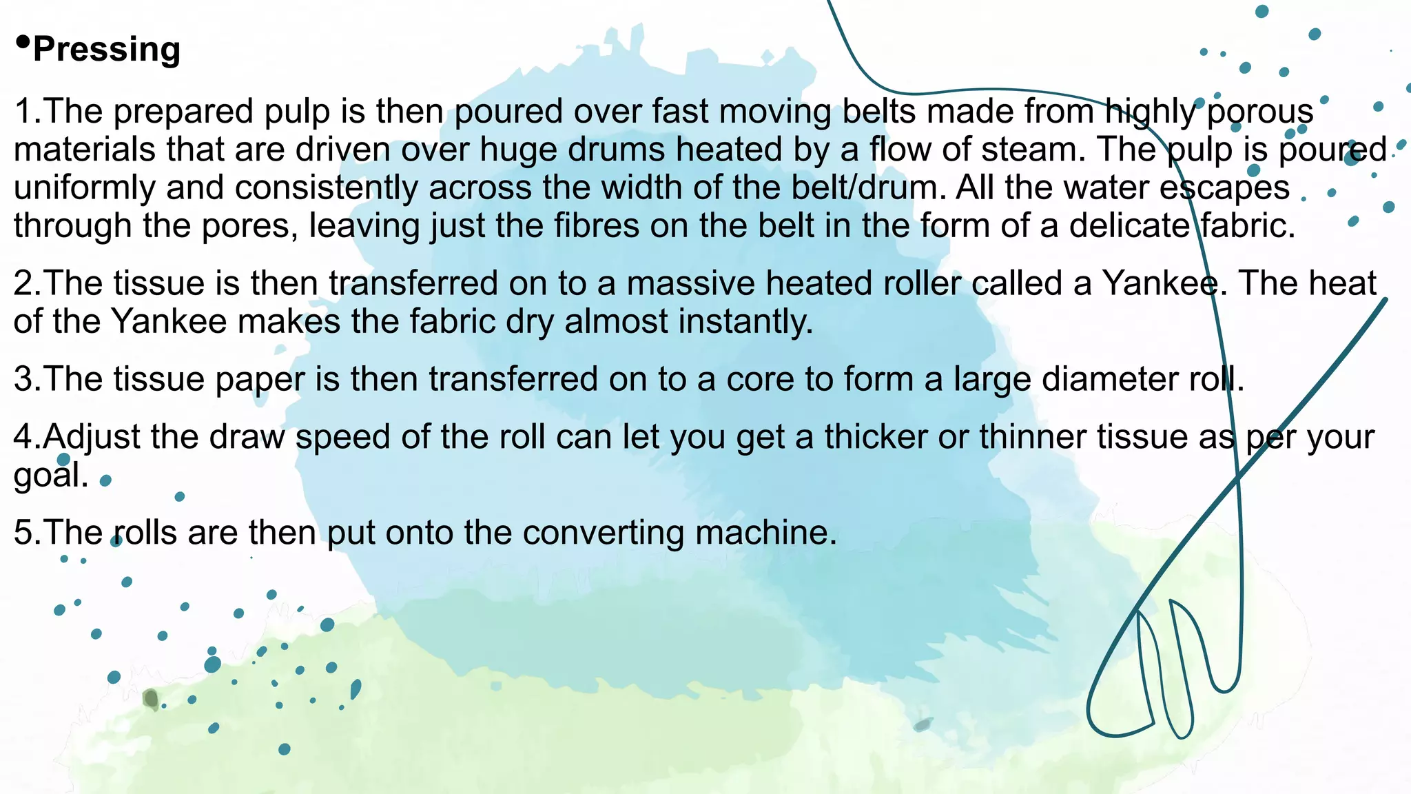 Manufacturing Process of Tissue Paper | PDF