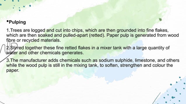 Manufacturing Process of Tissue Paper | PDF | Woodworking | Arts and Crafts