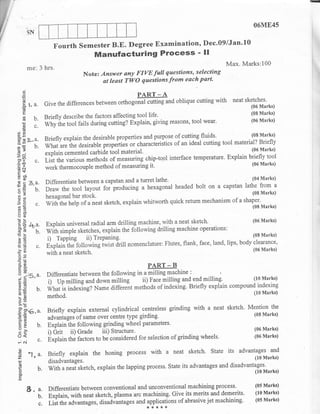 Manufacturing process-II Question papers | PDF