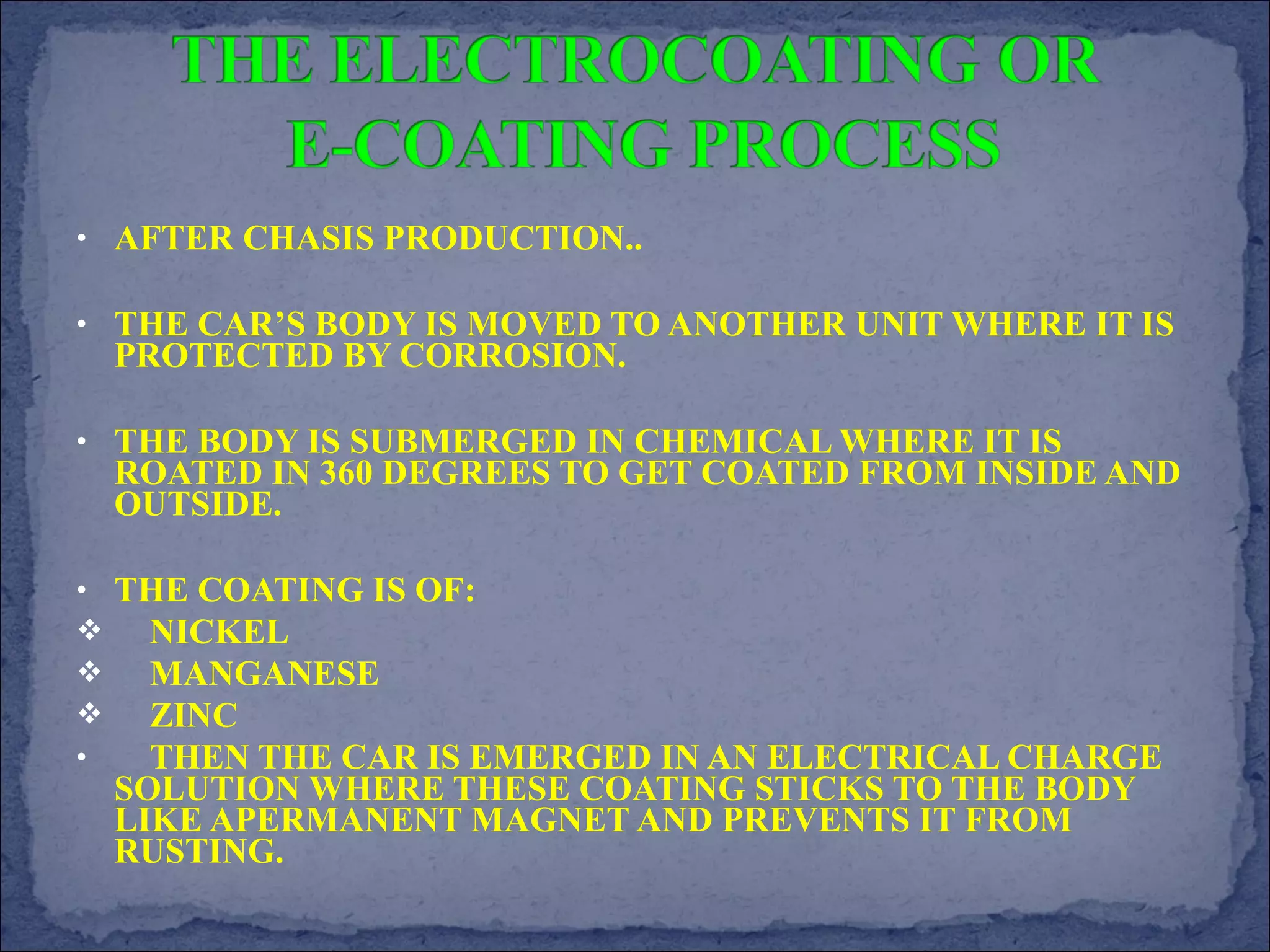 Manufacturing process & assembly of automobile | PPT