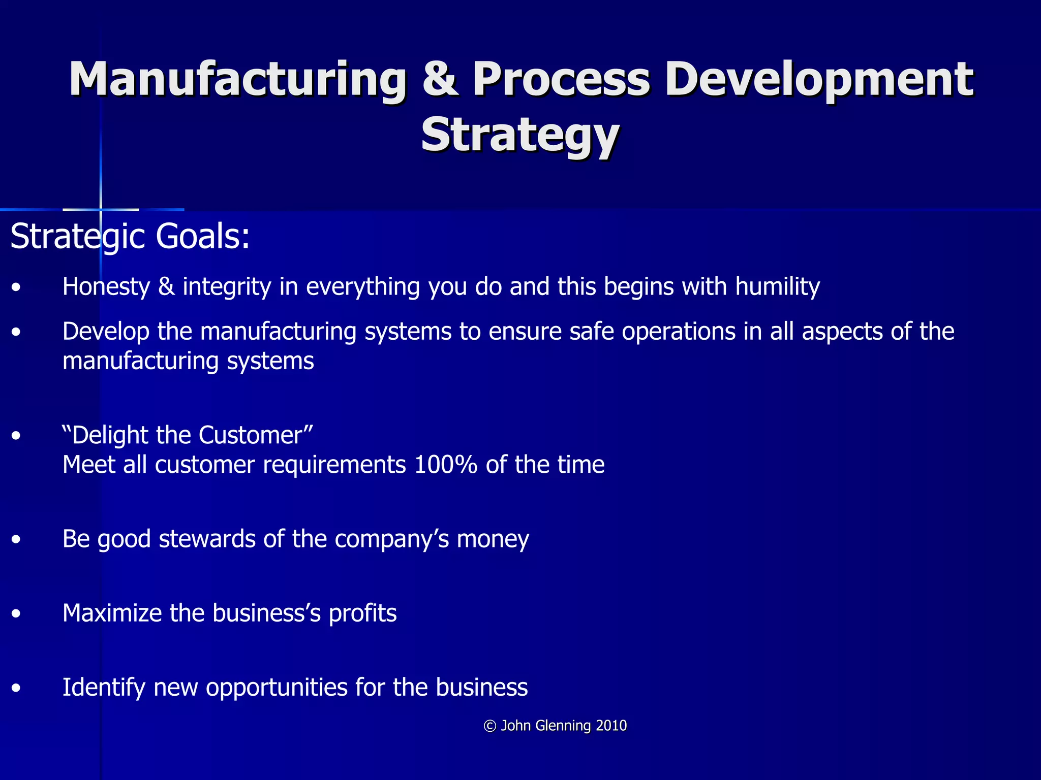 Manufacturing & Process Development Strategy | PPT
